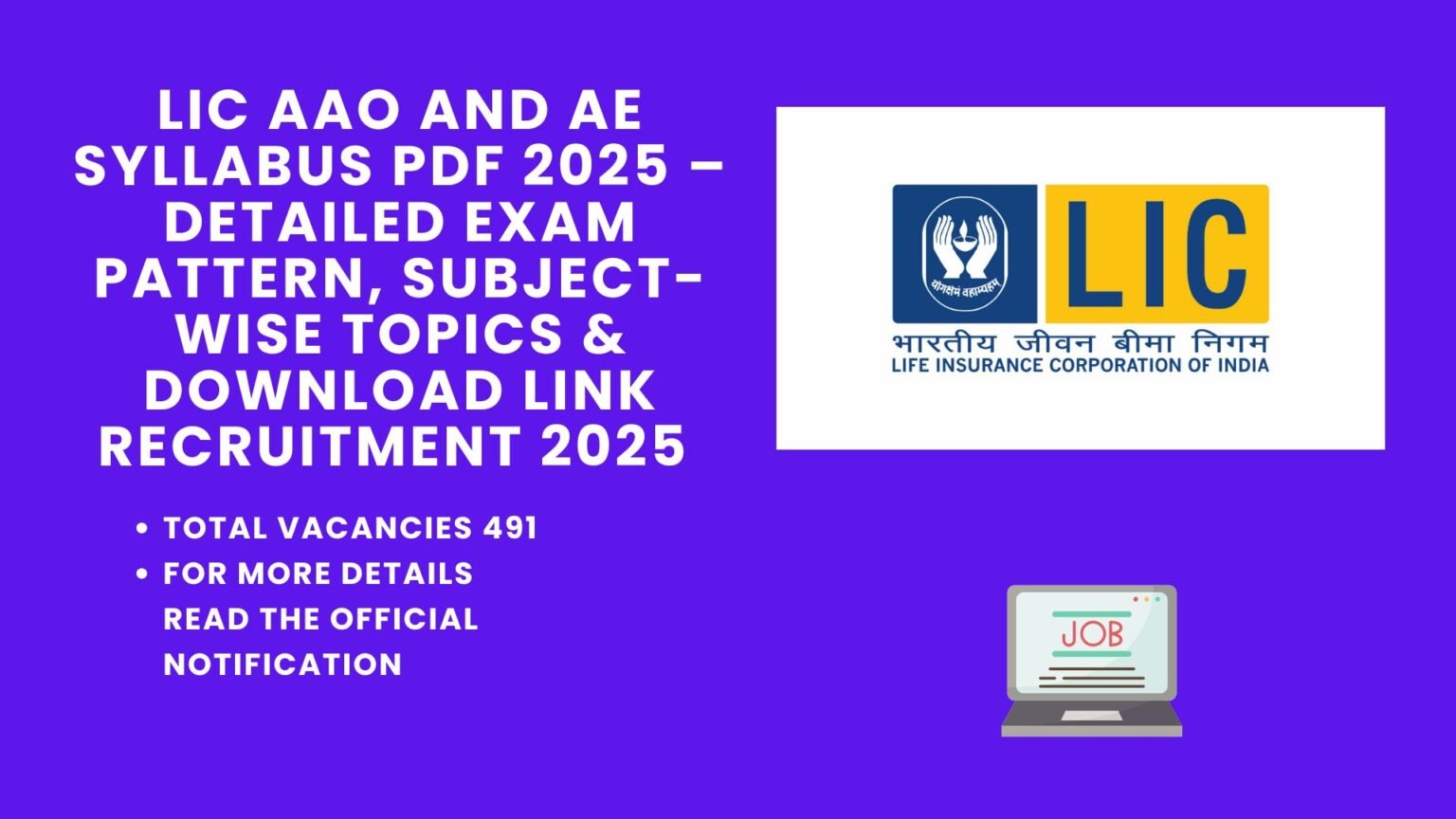 LIC AAO Syllabus PDF 2025 – Detailed Exam Pattern, Subject-wise Topics ...