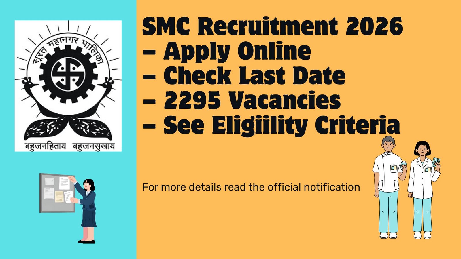 SMC Recruitment 2026 Apply Online Last Date – 2295 Vacancies, Staff ...